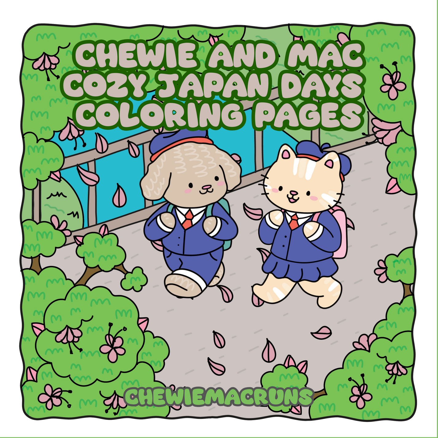 Chewie and Mac Cozy Japan Days Coloring Pages, 10 Hand-Drawn Coloring ...