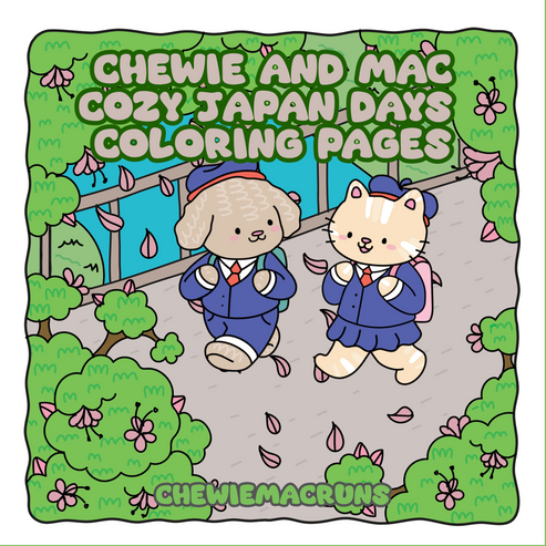 Chewie and Mac Cozy Japan Days Coloring Pages, 10 Hand-Drawn Coloring ...