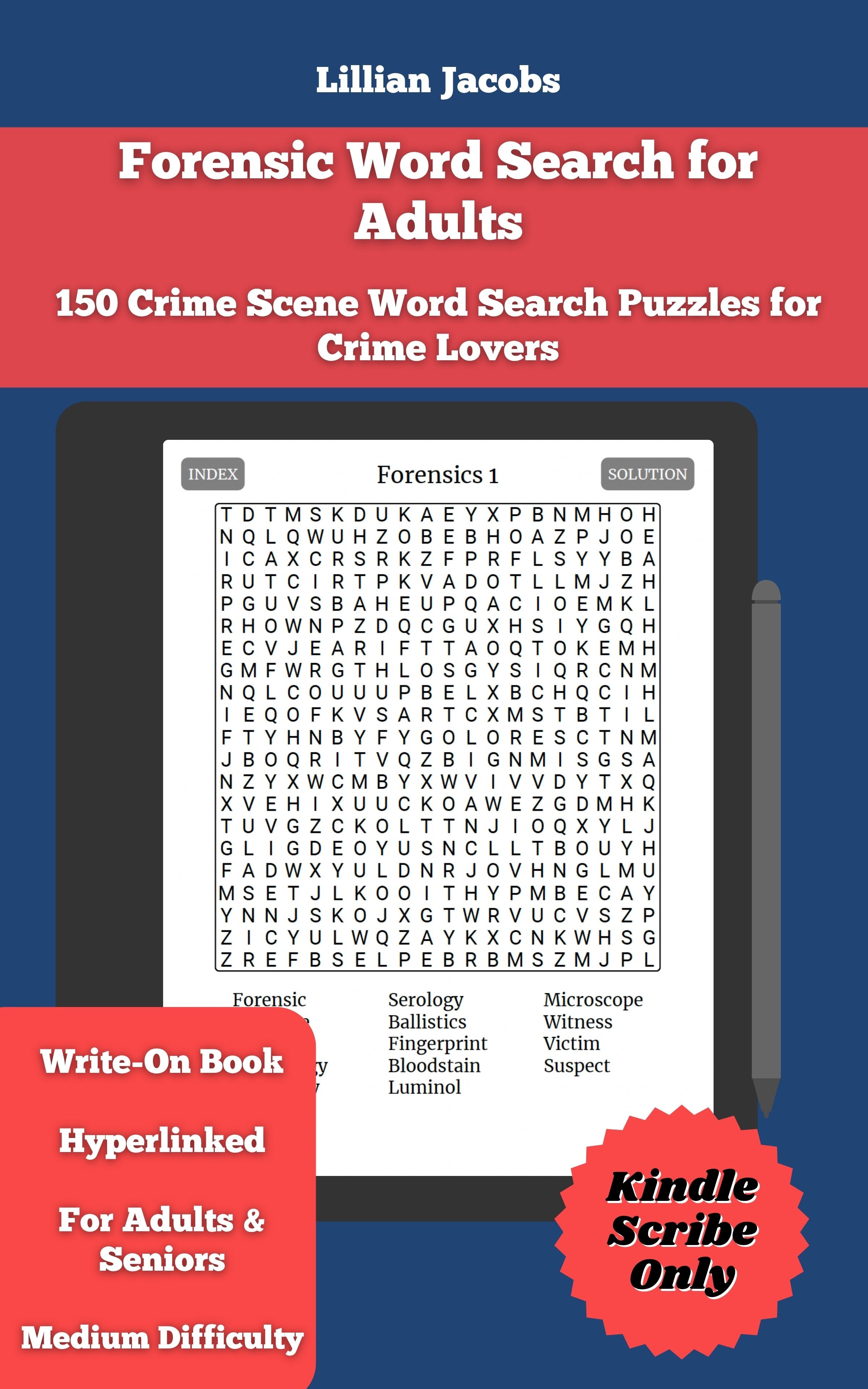 Forensic Word Search for Adults, 150 Puzzles for Crime Lovers – CMH ...